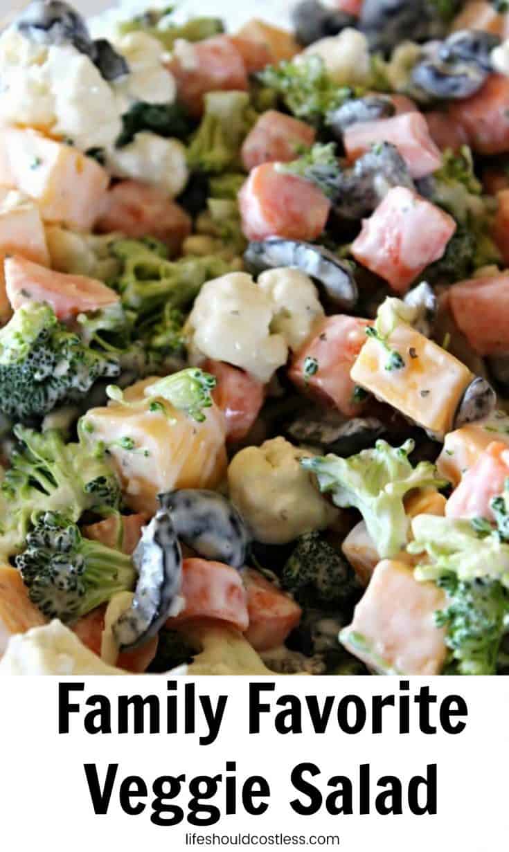 Family Favorite Veggie Salad - Life Should Cost Less
