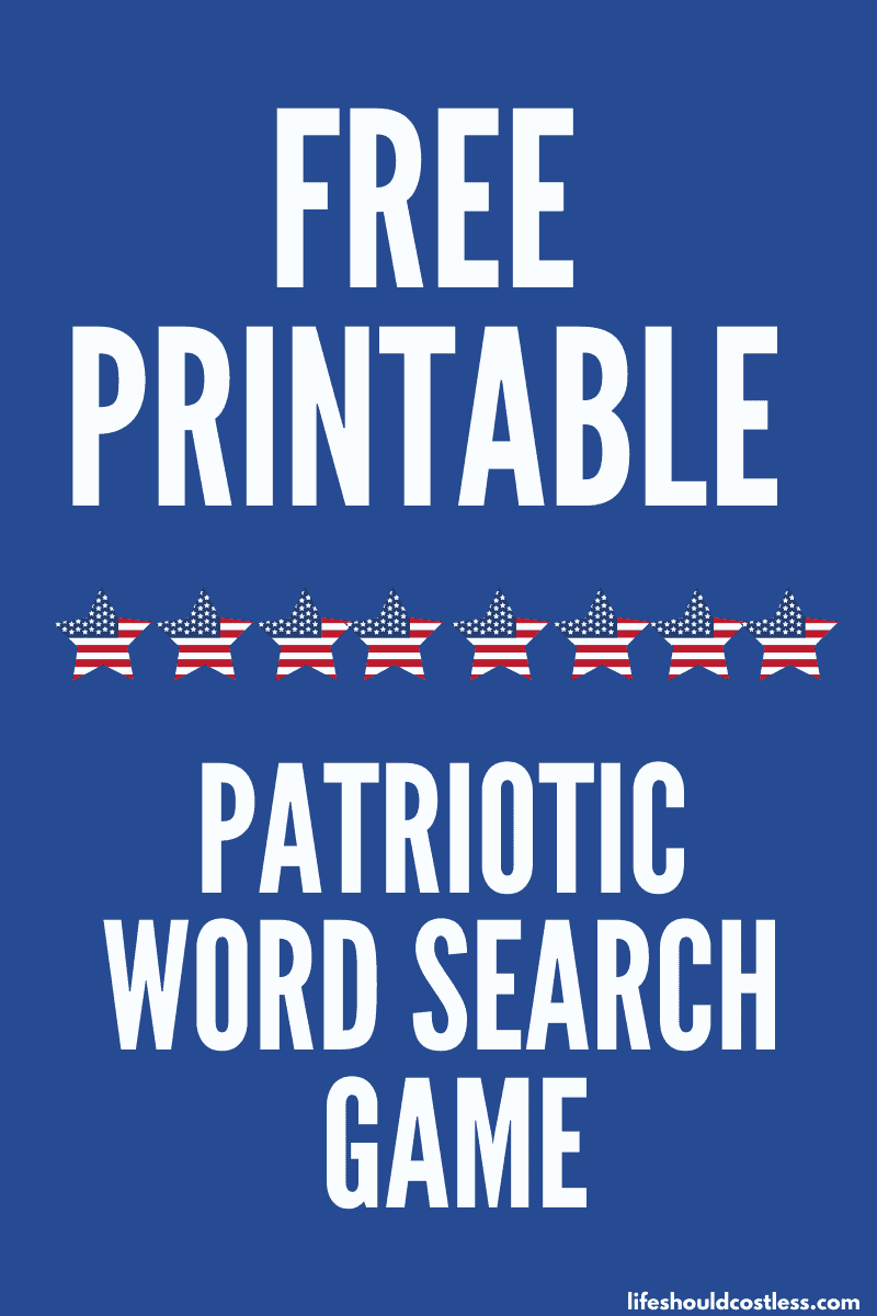 Patriotic Word Search Puzzles (free printable PDF) - Life Should Cost Less