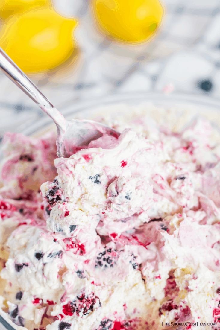 Lemon Berry Fluff Salad - Life Should Cost Less