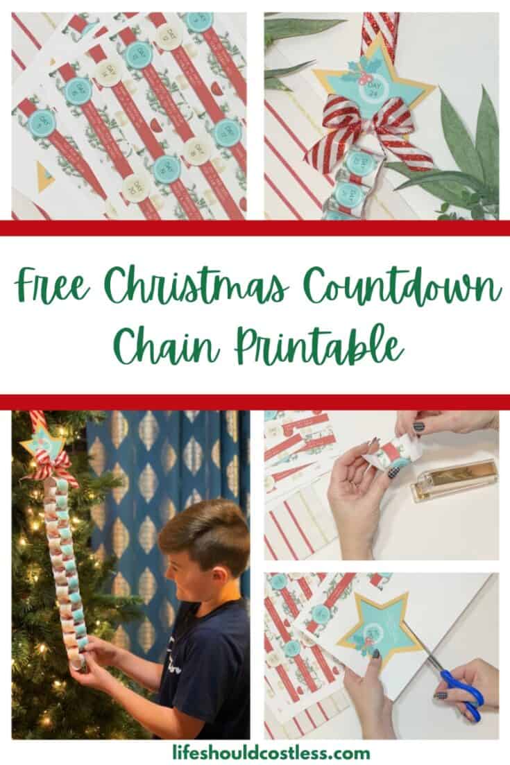 Free Christmas Advent Countdown Paper Chain Printable (With Video ...