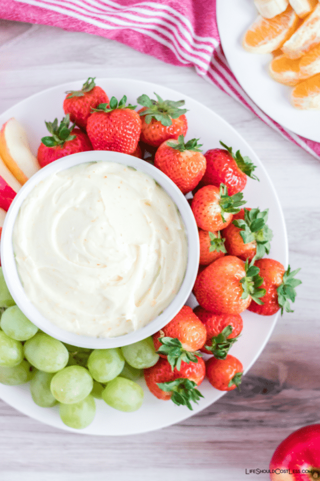 Easy Marshmallow Fluff Fruit Dip (Video) - Life Should Cost Less