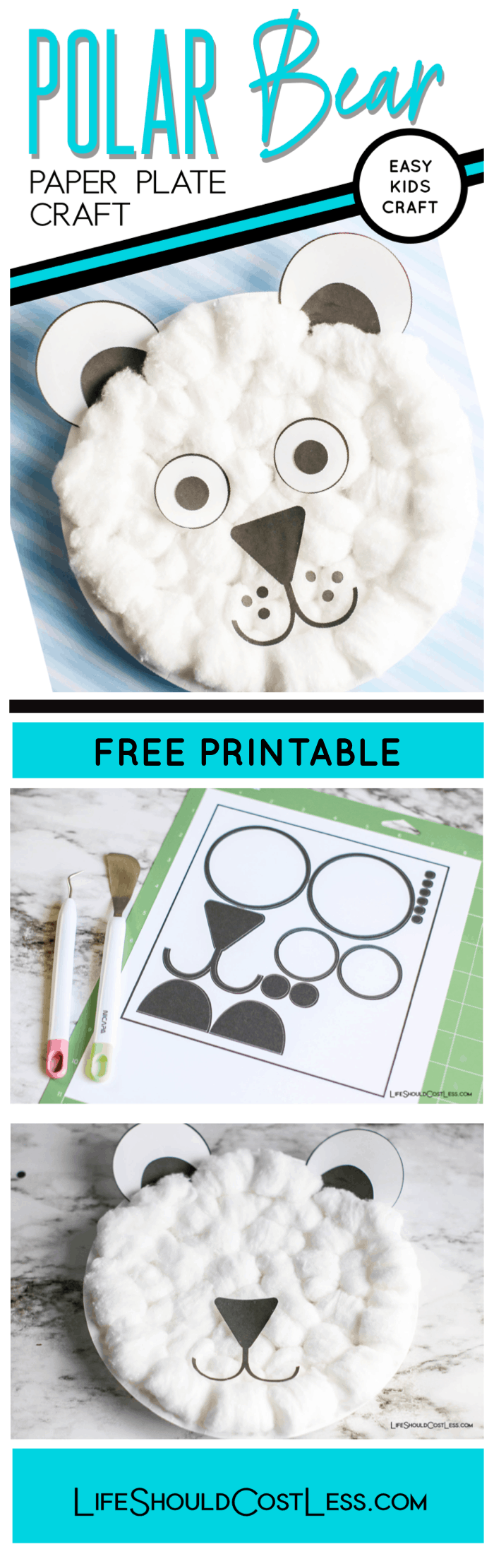 Easy Polar Bear Paper Plate Craft - Life Should Cost Less