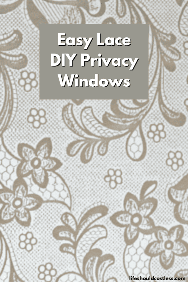 Easy Lace DIY Privacy Windows - Life Should Cost Less