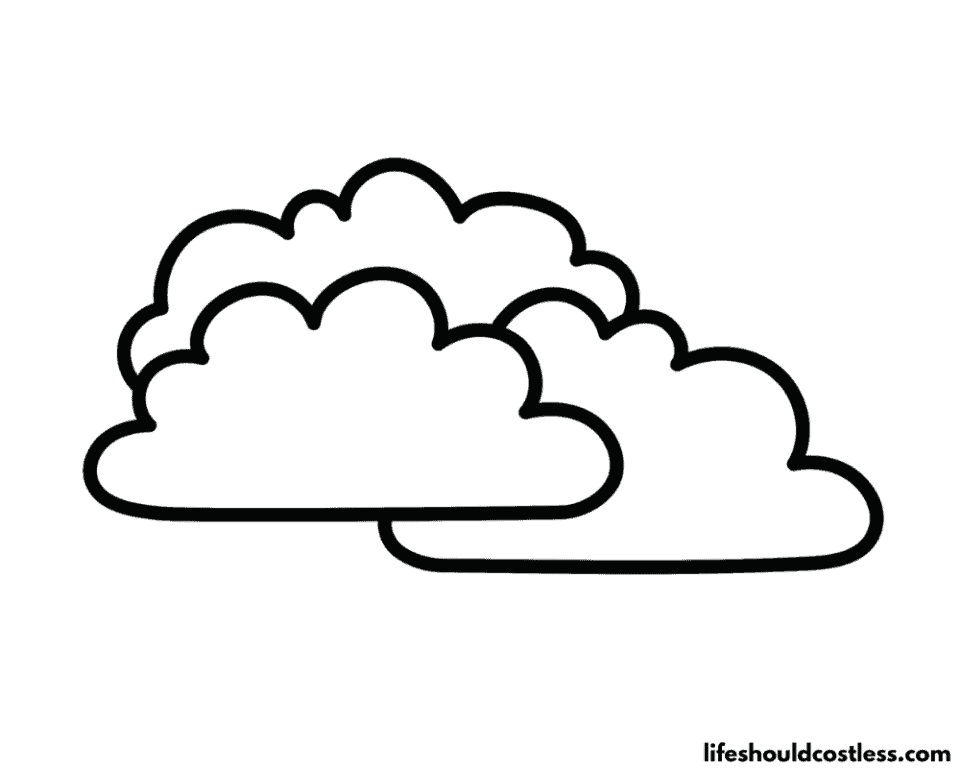 Cloud Coloring Pages (free PDF prints) - Life Should Cost Less