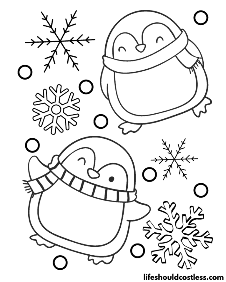 Snow Coloring Pages (free printable PDF templates) - Life Should Cost Less