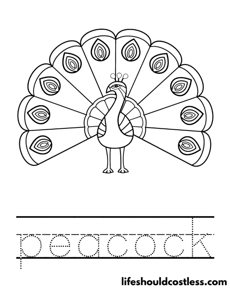 Peacock Coloring Pages (free printable PDF templates) - Life Should ...