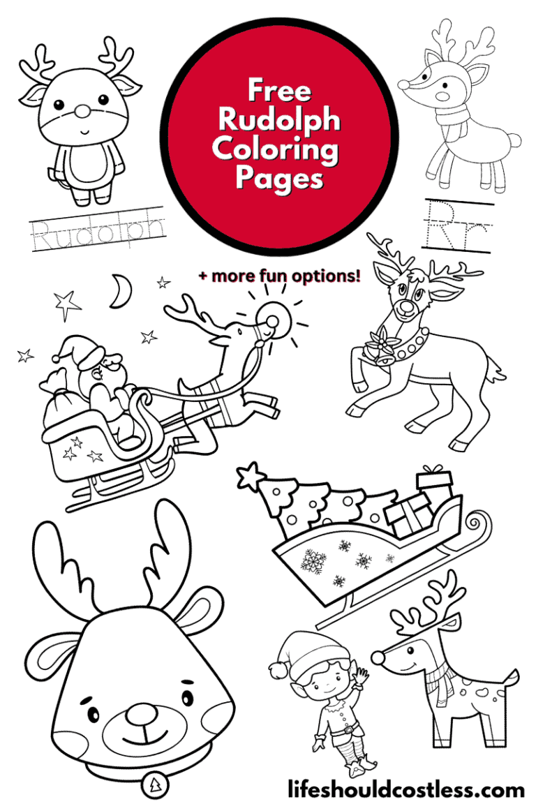 Rudolph Coloring Pages (free printable PDF templates) - Life Should ...
