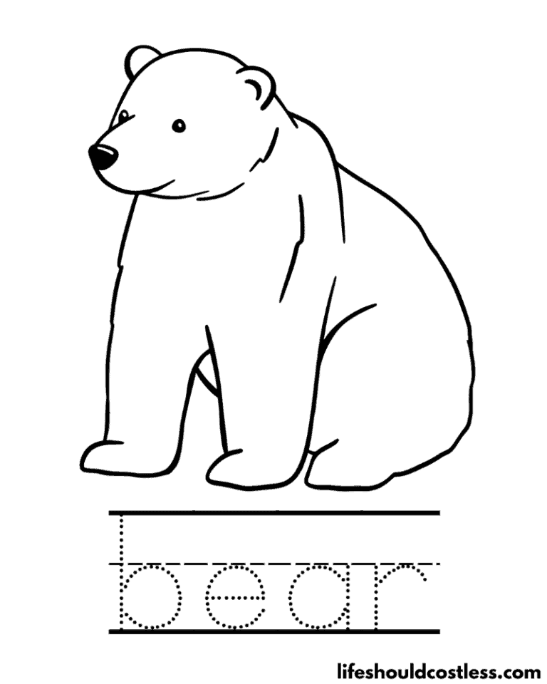 Bear Coloring Pages (free printable PDF templates) - Life Should Cost Less