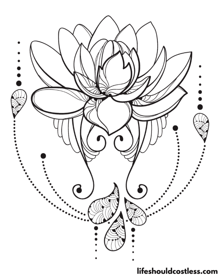 Lotus Coloring Pages (free printable PDF templates) - Life Should Cost Less