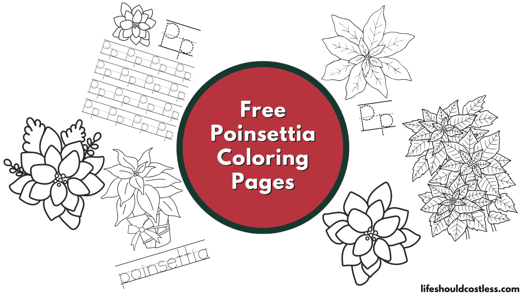 Poinsettia Leaf Coloring Page