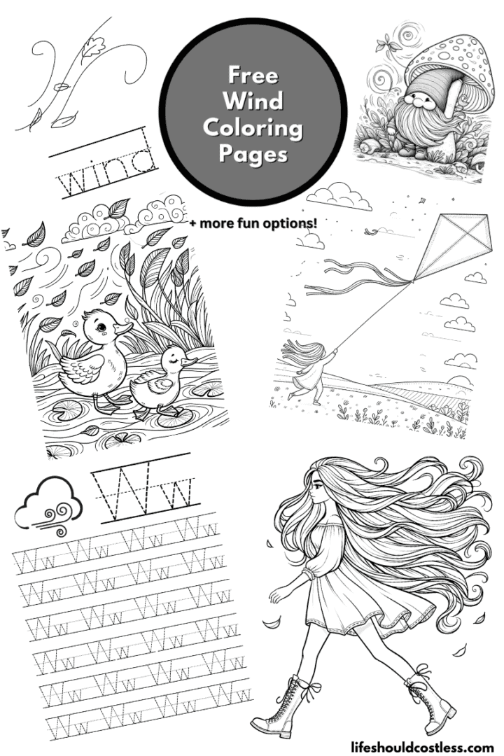Wind Coloring Pages (free printable PDF templates) - Life Should Cost Less