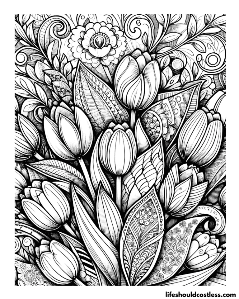 Adult Flower Coloring Pages Free Printable Pdf Templates Life