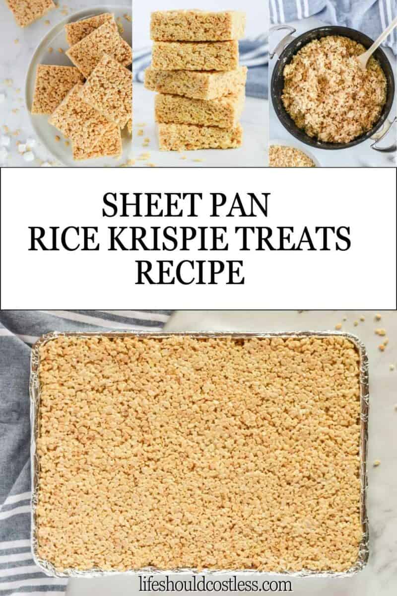 Sheet Pan Rice Krispie Treats Recipe - Life Should Cost Less