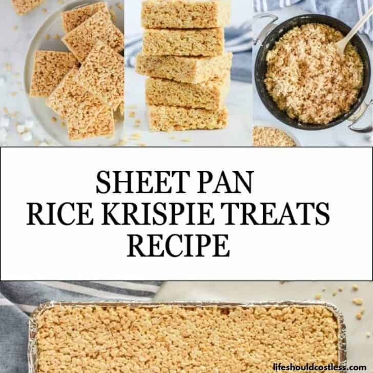 Sheet Pan Rice Krispie Treats Recipe - Life Should Cost Less