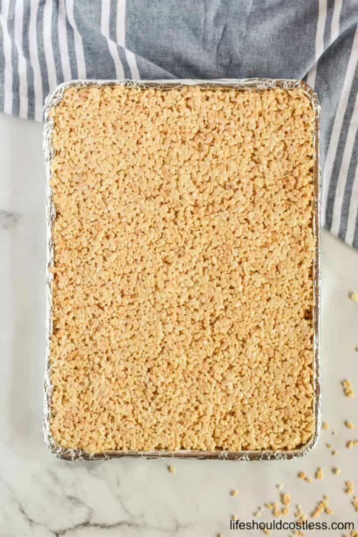 Sheet Pan Rice Krispie Treats Recipe - Life Should Cost Less