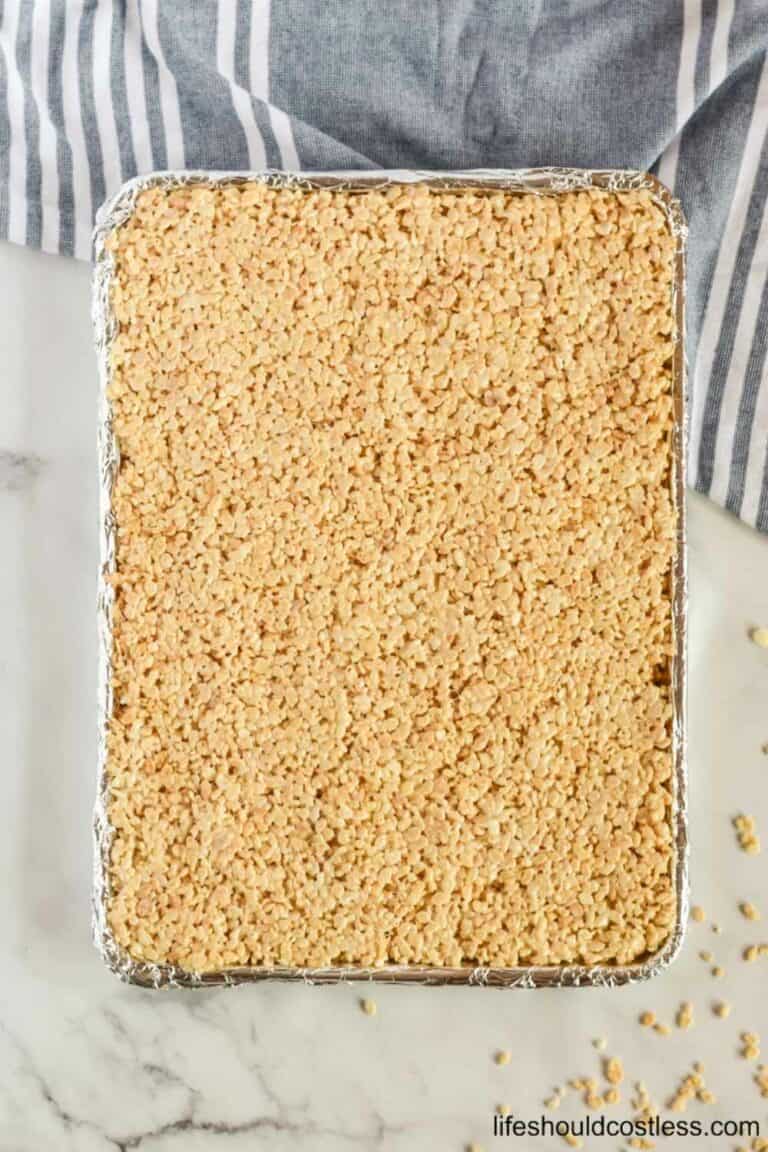 Sheet Pan Rice Krispie Treats Recipe - Life Should Cost Less