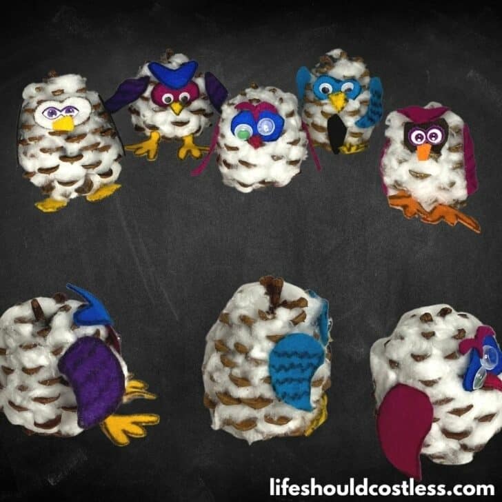 How To Make Pinecone Owls (free printable PDF template) - Life Should ...